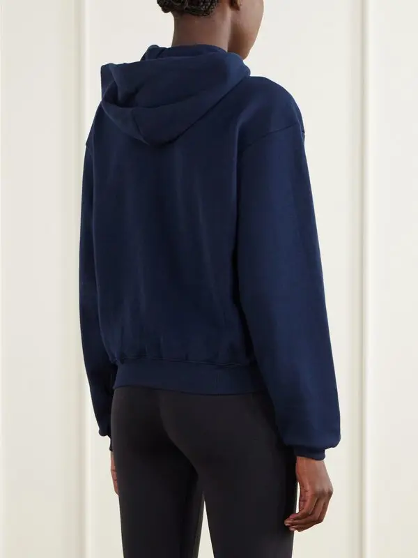 SKIMS Hooded Cotton-blend Fleece Zip-up Sweatshirt