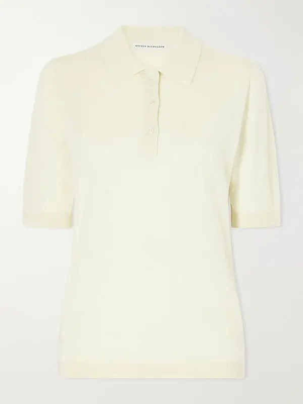 Studio Nicholson Ribbed Merino Wool And Silk-blend Polo Sweater