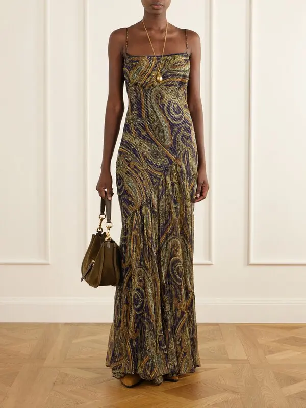 Etro Paisley-printed Silk-blend Maxi Dress