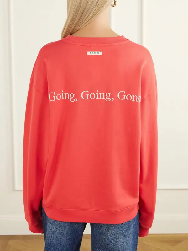 FRAME X Sotheby's Embroidered Cotton-jersey Sweatshirt