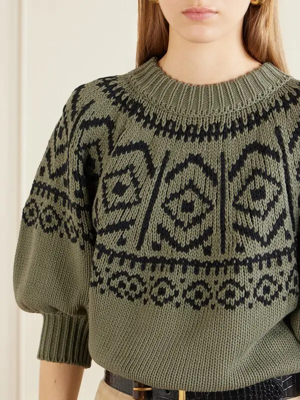 Altuzarra Howard Intarsia-knit Cotton-blend Sweater