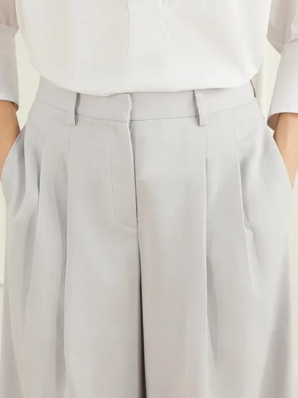 TWP Avery Stretch Wool-crepe Wide-leg Pants