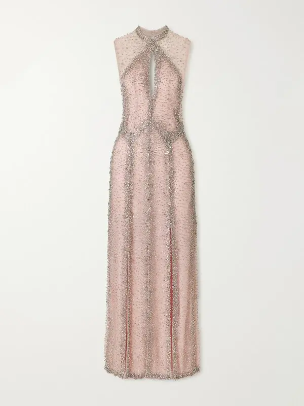 Costarellos Serena Crystal-embroidered Tulle Gown - Pink
