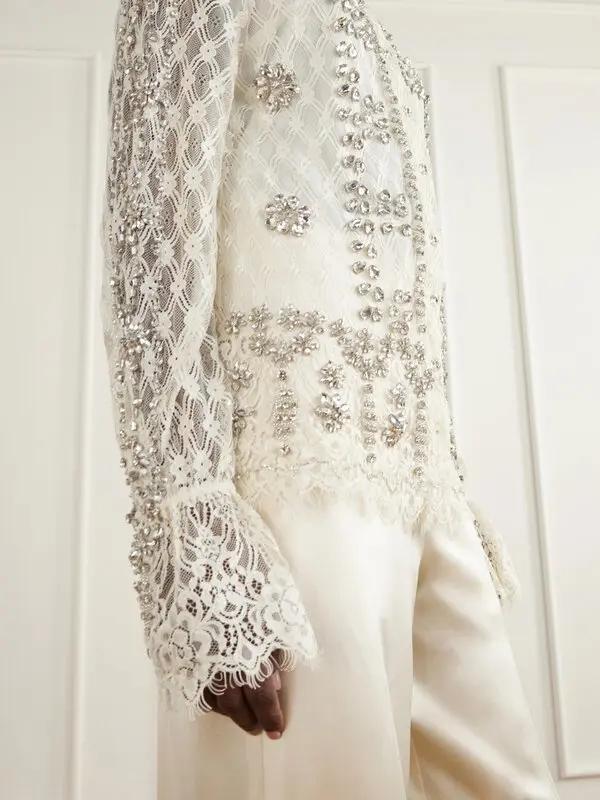 Costarellos Lilou Embellished Lace Shirt