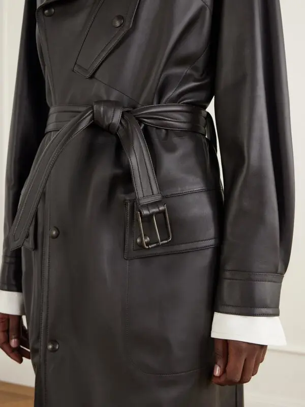 Ralph Lauren Belted Leather Coat