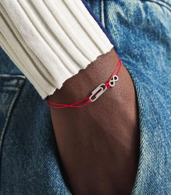 REDLINE White Gold And Diamond Trombone Bracelet