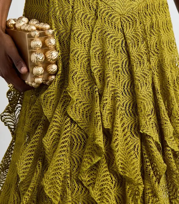 PatBO Ruffle Petal Maxi Skirt