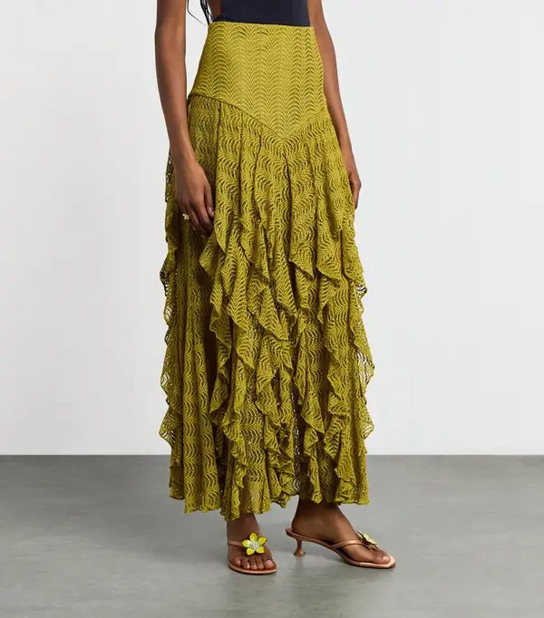 PatBO Ruffle Petal Maxi Skirt