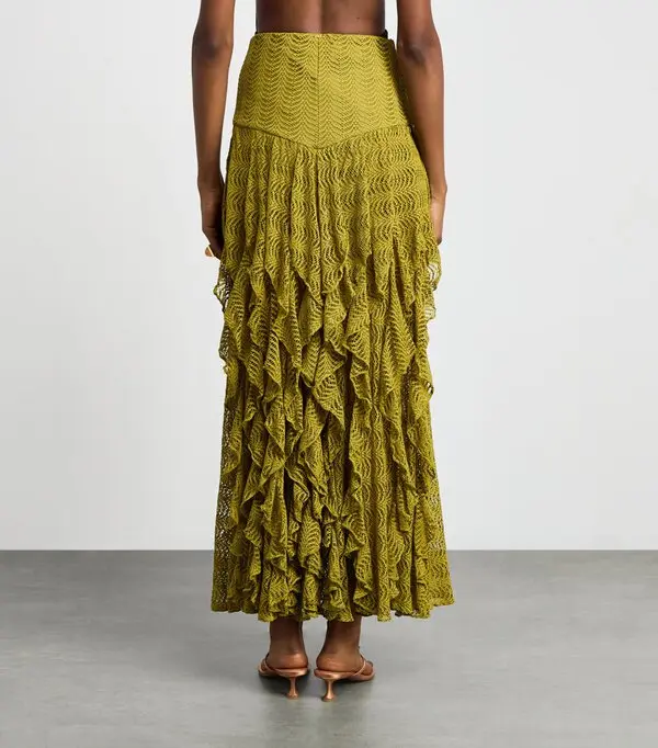 PatBO Ruffle Petal Maxi Skirt