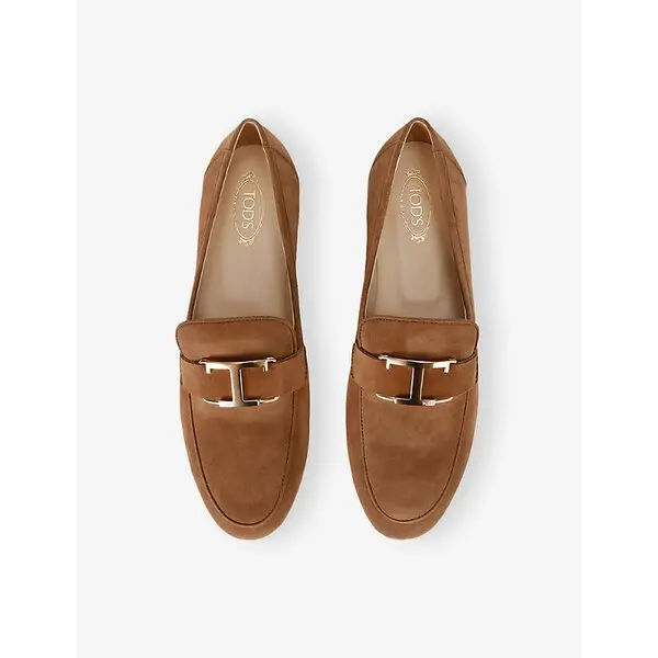 TOD'S Suede Logo-hardware Loafers