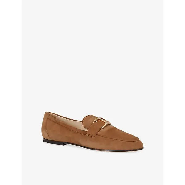 TOD'S Suede Logo-hardware Loafers