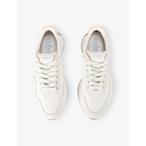 Hogan H641 Low-top Leather Trainers With Embroidered Logo - Pink Comb