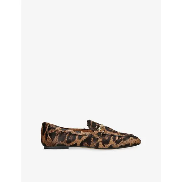 TOD'S Barretta Leopard Calf-hair Loafers - Dk.brn Com