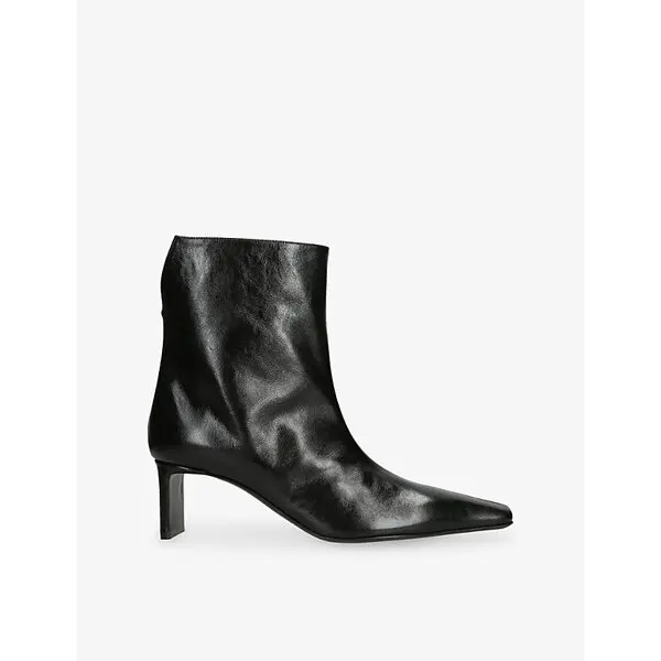 Khaite Ona 55 Leather Heeled Ankle Boots - Black