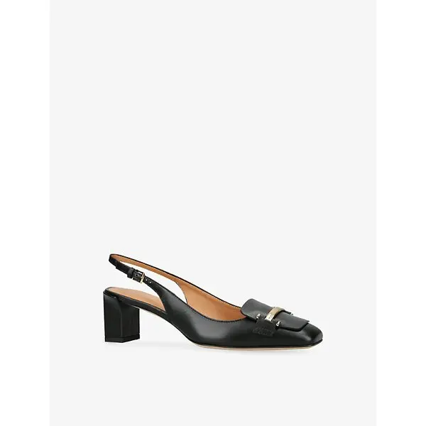 TOD'S Buckled Leather Slingback Courts