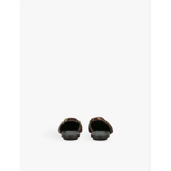 TOD'S Leopard-print Calf Hair Slingback Flats