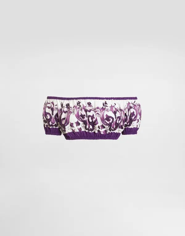 Dolce & Gabbana Majolica Print Poplin Top - Multicolor