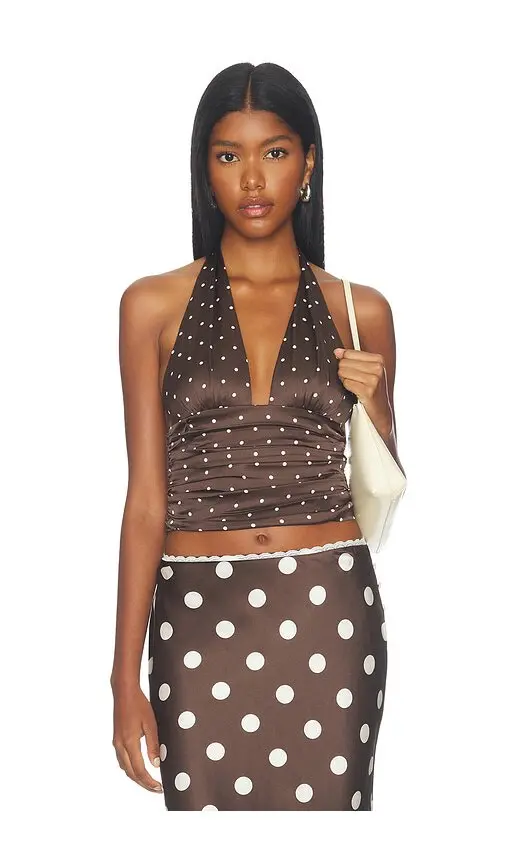 Majorelle Mabel Halter Top In . Also - Brown