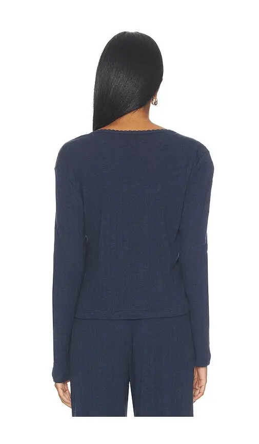 LESET Pointelle Classic Cardigan In . Also