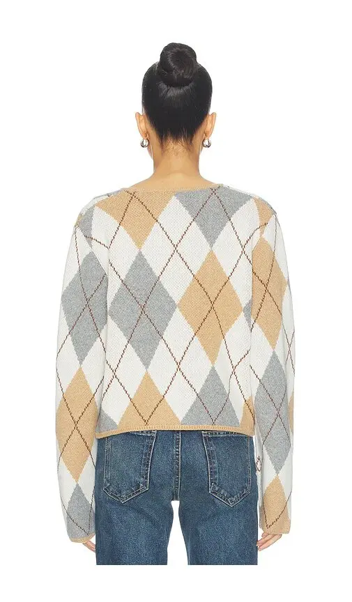 ALIGNE Aggie Merino Argyle Cardigan In . Also