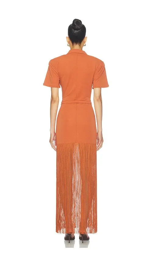 ROWEN ROSE Polo Maxi Dress With Fringe Hem