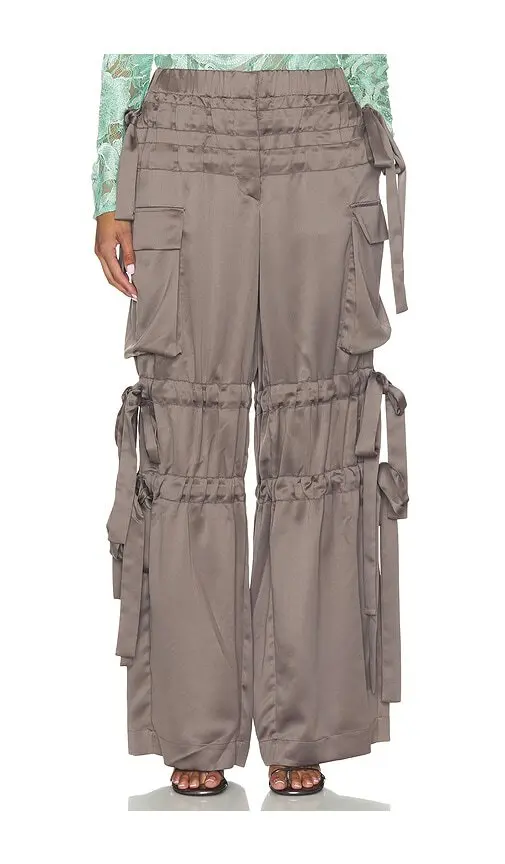 AKNVAS Odin Satin Cargo Trousers - Grey
