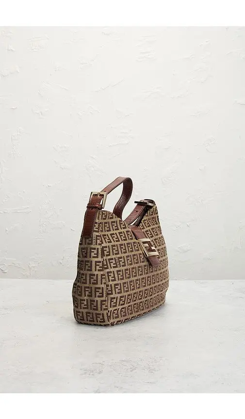 FWRD RENEW Fendi Zucchino Monogram Shoulder Bag