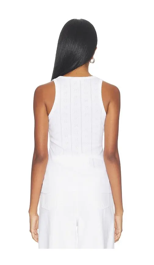 GANNI Compact Pointelle Rib Jersey Tank Top In . Also