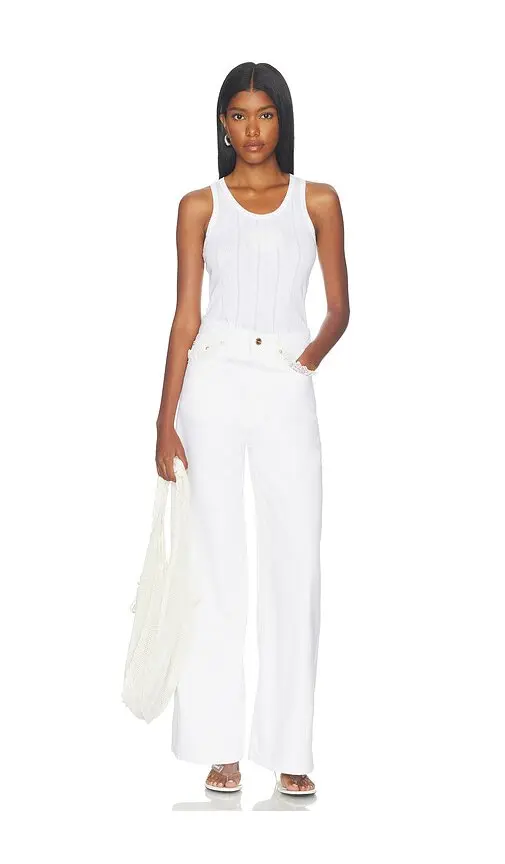 GANNI Compact Pointelle Rib Jersey Tank Top In . Also