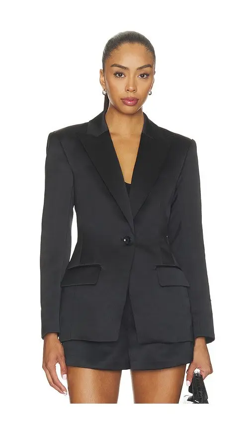 Ulla Johnson Soline Satin Blazer - Black