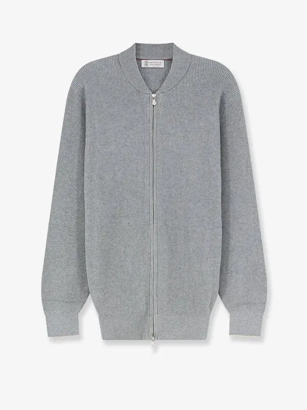 Brunello Cucinelli Ribbed Cotton Zip-up Cardigan