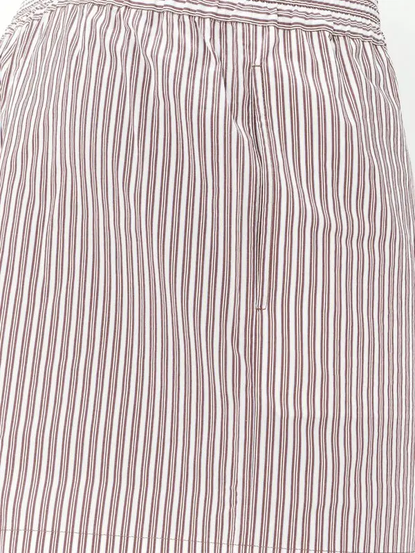 Brunello Cucinelli Cotton And Silk Blend Shorts With Striped Pattern