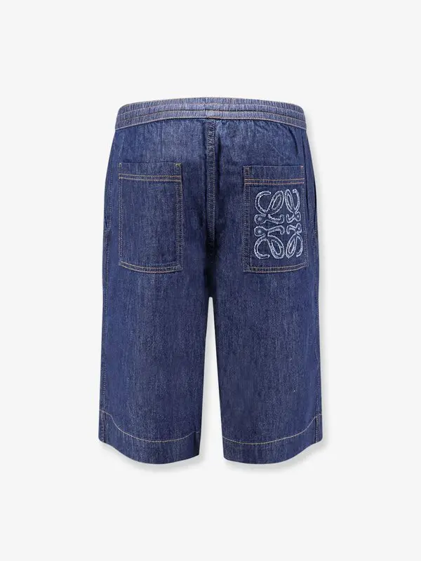 Loewe Cotton Bermuda Shorts With Anagram Logo On The Back