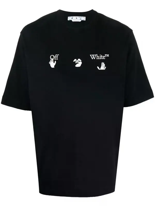 Off-White Hands Off-print Cotton T-shirt - Black