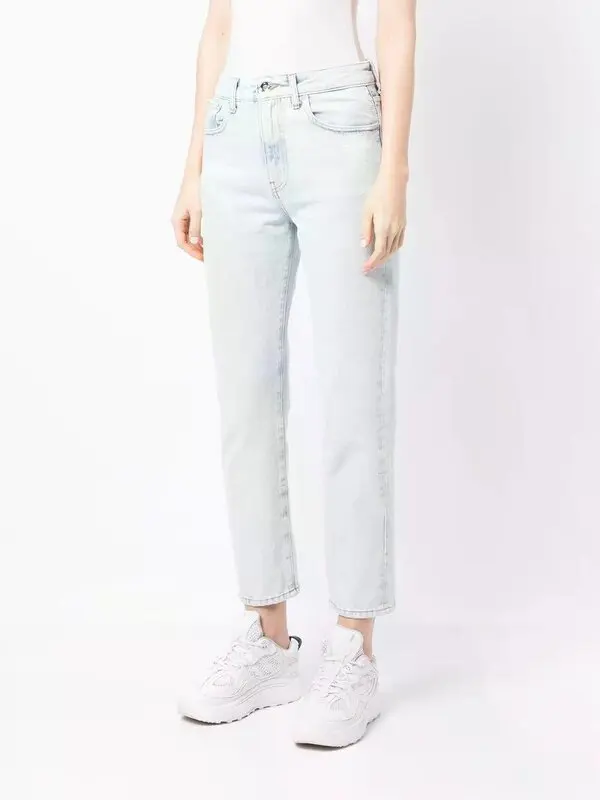 Off-White Cropped Straight-leg Jeans
