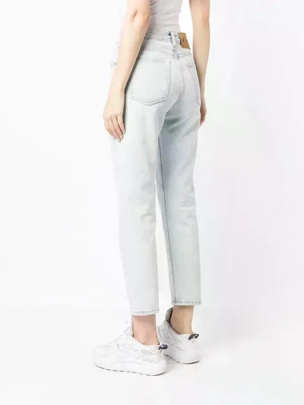 Off-White Cropped Straight-leg Jeans