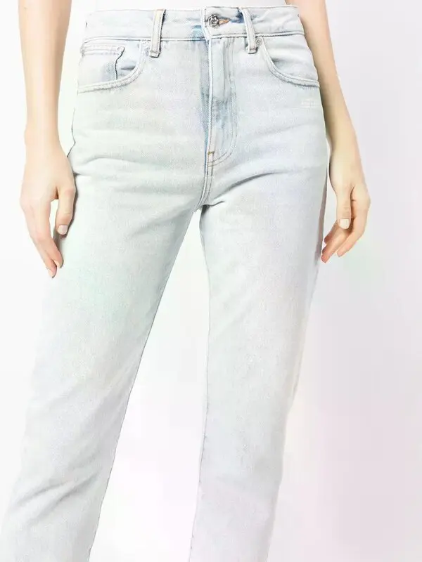 Off-White Cropped Straight-leg Jeans