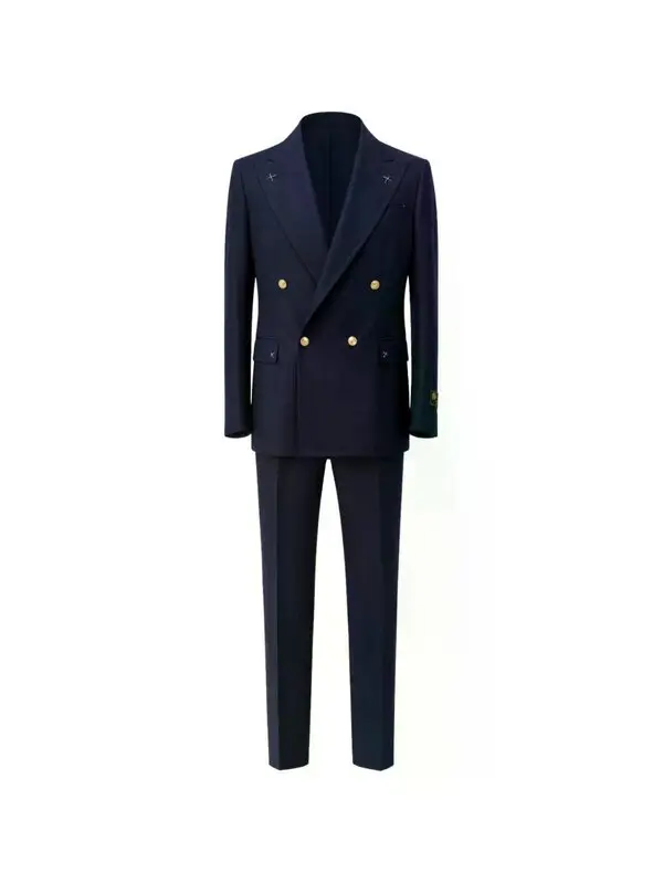 FRANZESE COLLECTION Rolls Royce Double-breasted Wool Suit - Blue