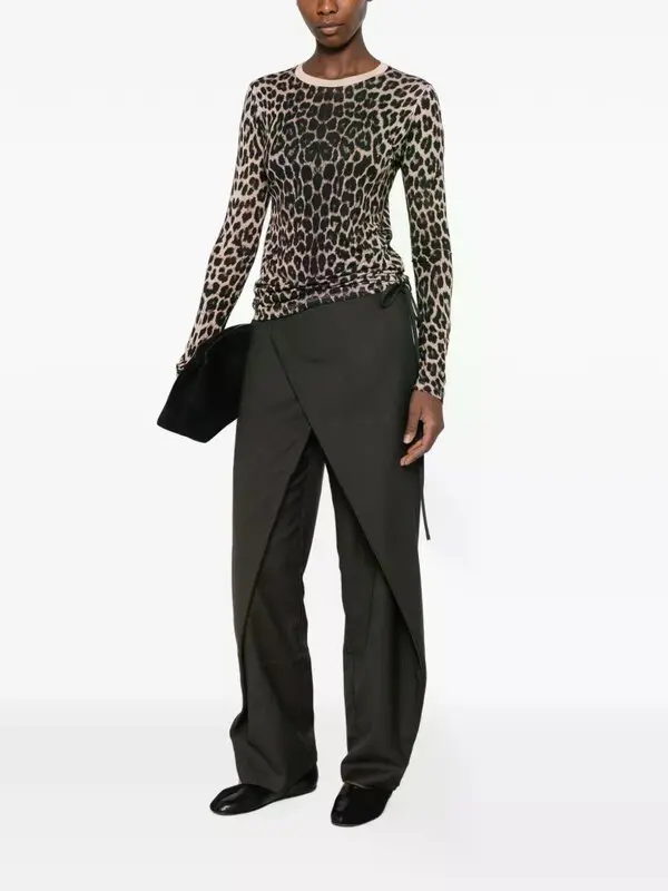 BASERANGE Leopard-print Long-sleeve T-shirt - Neutrals