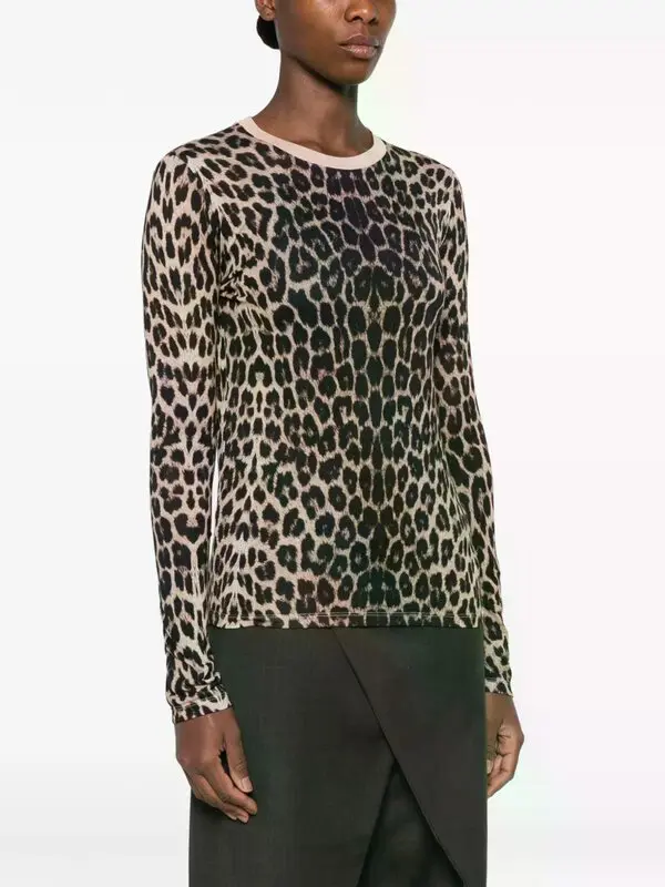 BASERANGE Leopard-print Long-sleeve T-shirt