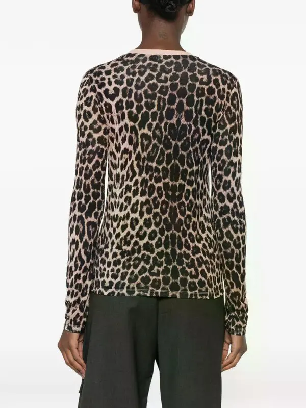 BASERANGE Leopard-print Long-sleeve T-shirt