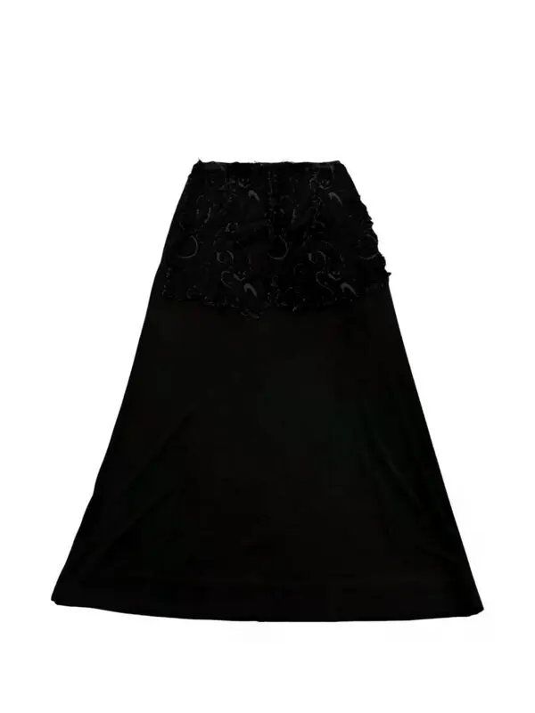 MAISON MARGIELA Lace Overlay Paisley Midi Skirt - Black