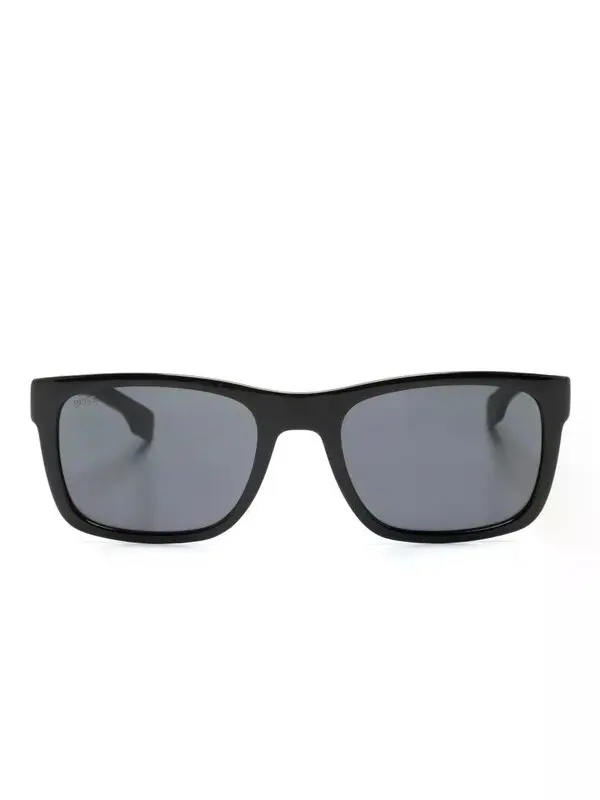 BOSS Logo-emed Square-frame Sunglasses - Black