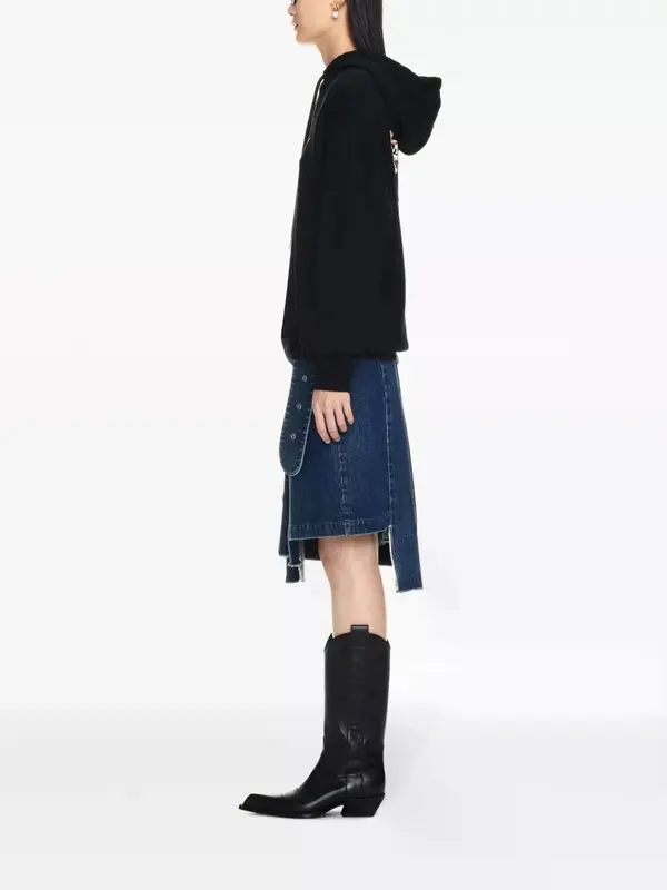 Off-White Cotton Hoodie With Logo And Floral Motif