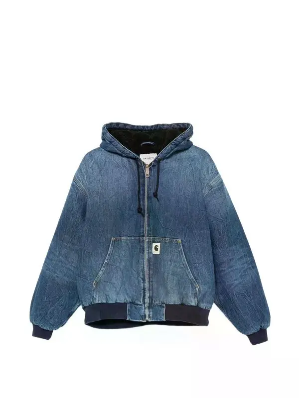 Carhartt Work In Progress Og Hooded Zip-up Denim Jacket - Blue