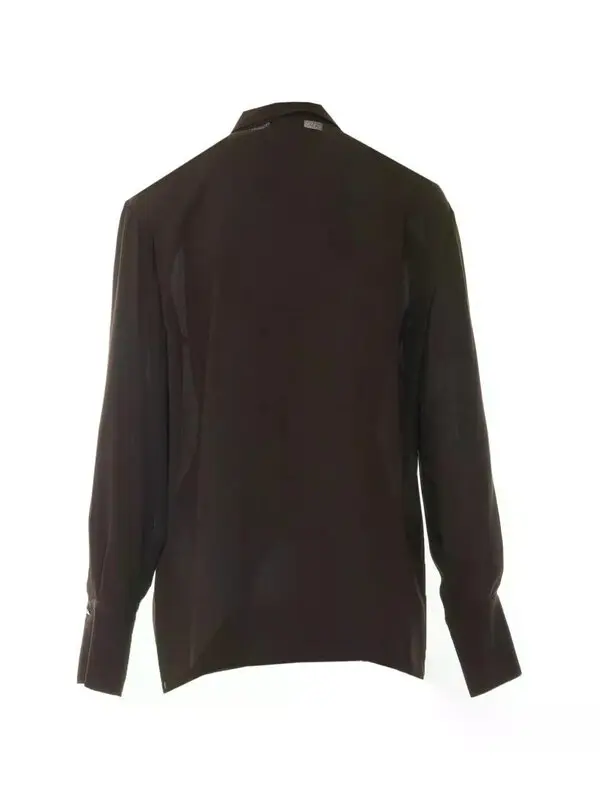Liu Jo Crystal-embellished Long-sleeve Crêpe Shirt