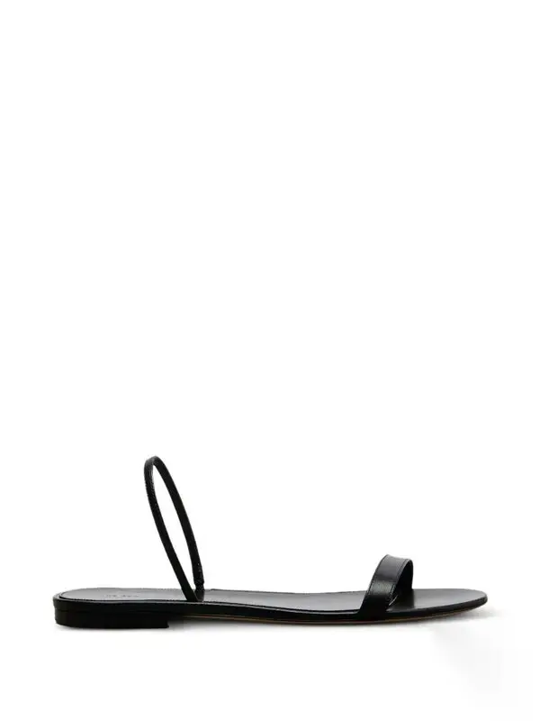 THE ROW Ella Flat Sandals - Black
