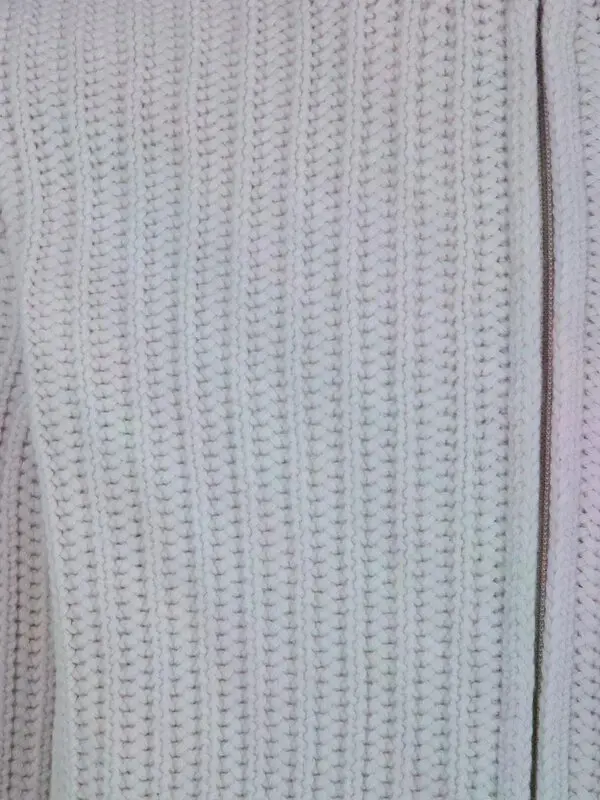 BARBA NAPOLI Zip-up Ribbed-knit Cardigan