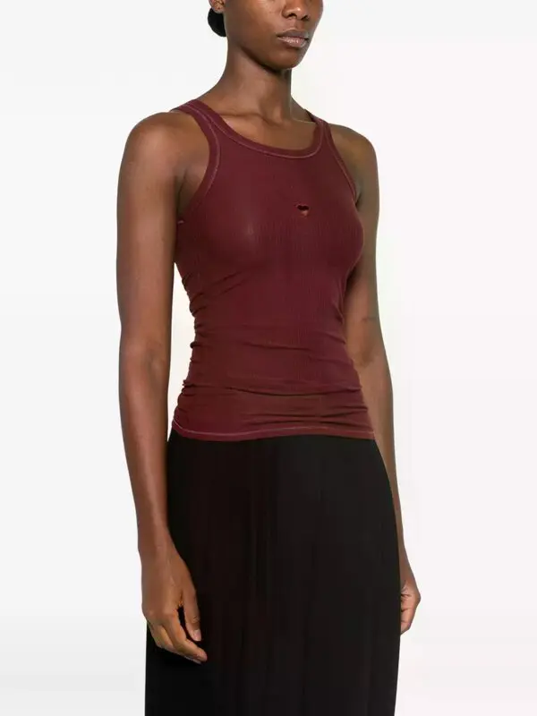 BASERANGE Heart Ribbed-knit Tank Top