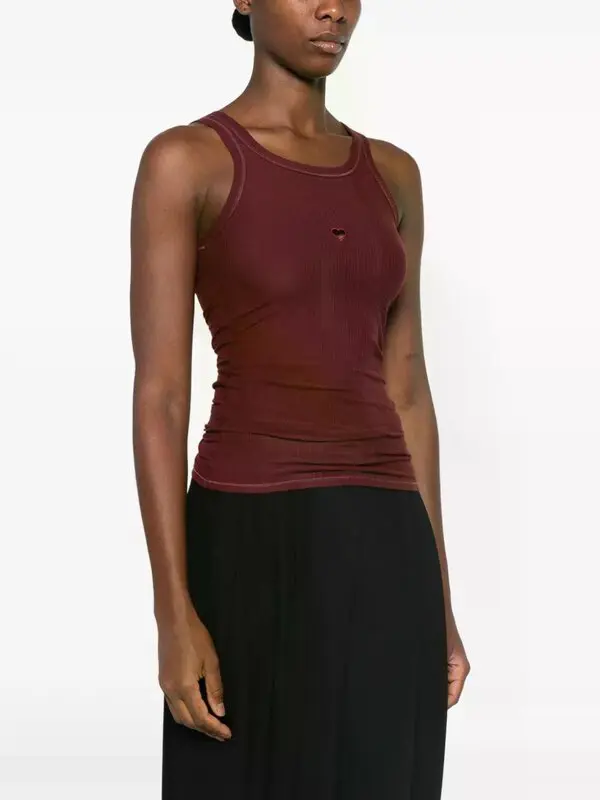 BASERANGE Heart Cut-out Ribbed Tank Top
